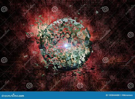 Binary Code With Explosion Of A Sphere Stock Illustration Illustration Of Data Icon 105844488