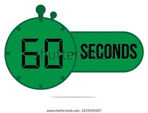 60 Seconds Timer Clock Digital Timer Stock Vector Royalty Free