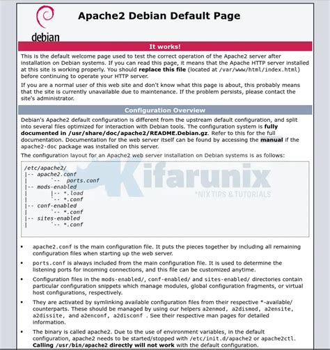 Install Apache Web Server On Debian Kifarunix Com