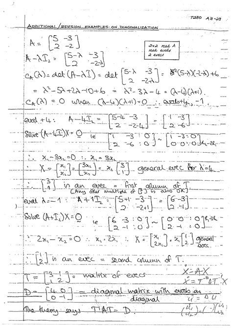 Additional Examples On Diagonalization Math Studocu