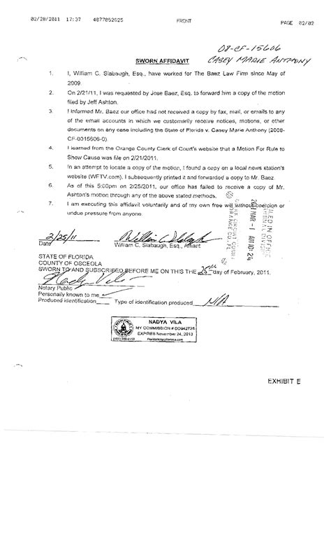 What Is A Sworn Affidavit Form Free Sample Example Format