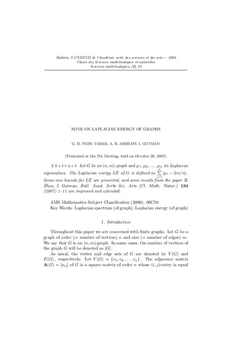 pdf on the laplacian spread of graphs mingqing zhai