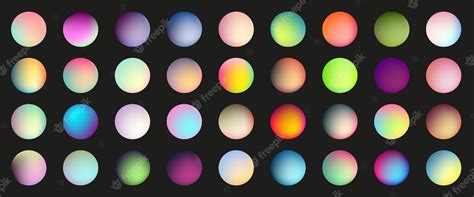 Premium Vector Holographic Gradient Sphere Set