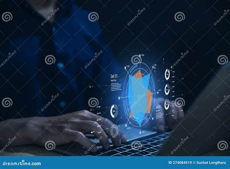 Expert Analysts Are Analyzing The Data With Virtual Graph Charts