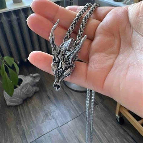 Accessories Ice Dragon Undead Zombie Viserion Game Of Thrones Skull Goth Fantasy Necklace