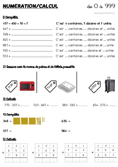 Fichier De Mathematiques Ce1 Education Math Learning