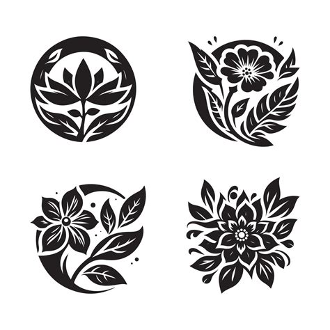Stylish Black Flower And Leaf Design 60128511 Vector Art At Vecteezy
