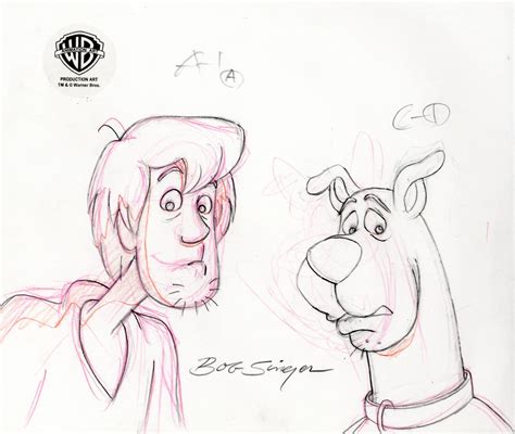 Scooby Shaggy Medium Original Production Drawingsize 105 X 95