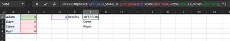 Microsoft Excel Return List Of All Values That Match Criteria Super User