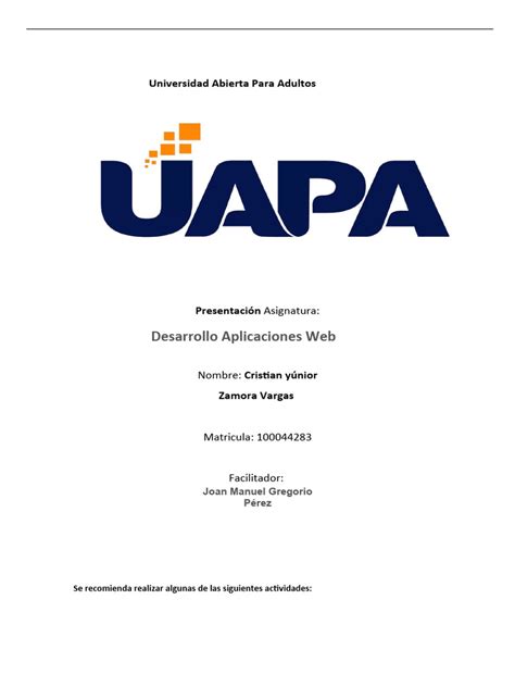 tarea 5 desarrollo de app web pdf desarrollo de software internet