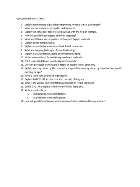 Hpc Qb Unit 2 Pdf Technology And Engineering