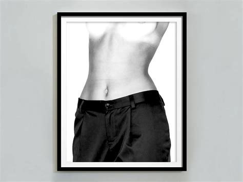Nude Woman Poster Black And White Fashion Print Girls Bathroom Wall