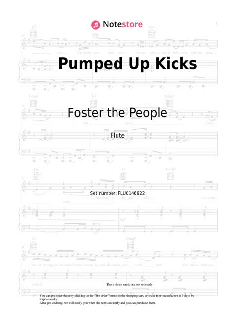 Pumped Up Kicks Flute Sheet Music Foster The People In Note Store Com Flute SKU FLU