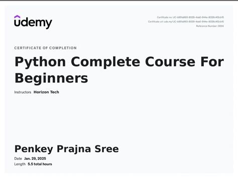 Completed Python Course From Udemy Prajna Sree Posted On The Topic Linkedin