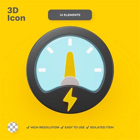 3d 렌더링의 전기 자동차 충전 스테이션 아이콘 Ui 요소 프리미엄 Psd 파일