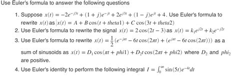 Solved Use Euler S Formula To Answer The Following Questions Chegg
