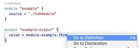 Go To Module Output Declaration From Reference · Issue 706 · Hashicorp Vscode Terraform · Github