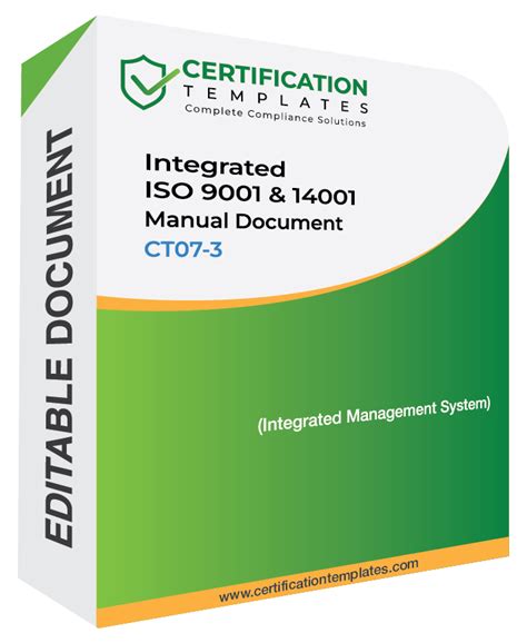 Buy Integrated Iso 9001 And 14001 Manual Document Ims Manual Ims