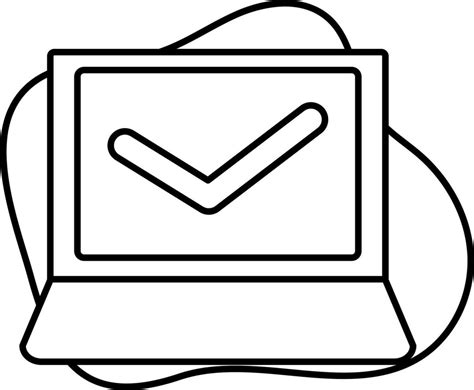Laptop With Check Mark Icon On White Background 24218852 Vector Art At Vecteezy