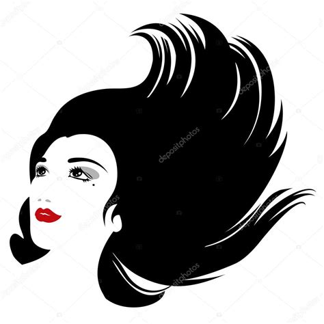 Isolated Vector Woman With Flowing Hair — Stock Vector © Silvertiger