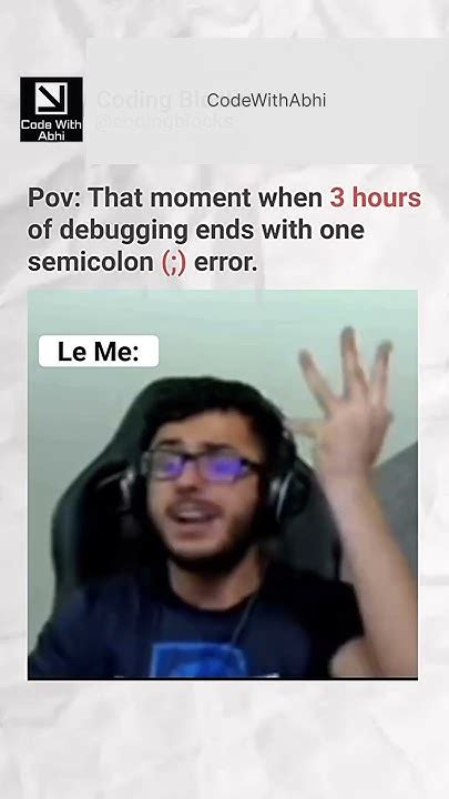 Developer Debugging Error Fun Coding Memecoding Programmerlife Carryminati Programmer