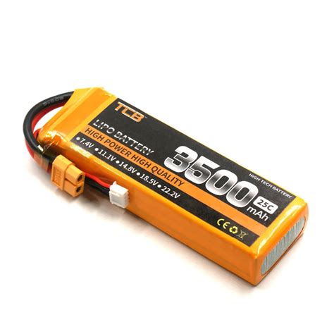2pcs Tcb Rc Airplane Lipo Battery 3s 111v 3500mah 25c For Drone Car