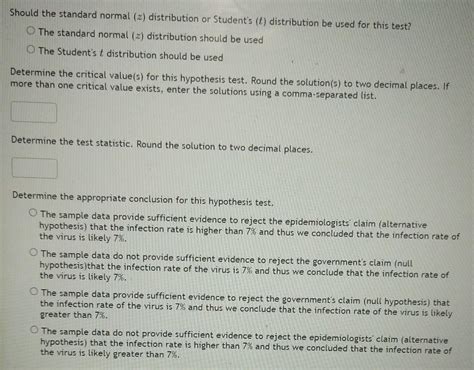 Solved Should The Standard Normal Z Distribution Or Chegg
