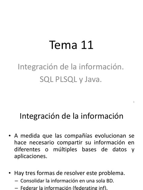 T11 18 19 Pr Integración De La Información Sql Plsql Y Java