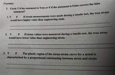 Solved I Circle T If The Statement Is True Or F If The Chegg Com