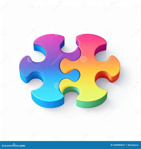 Fluid Color 3d Puzzle Piece With Soft Gradients And Tangible Texture