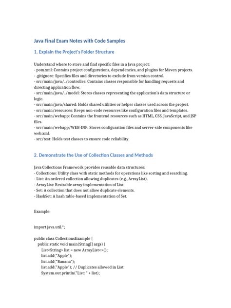 Javafinalexamnoteswithcodesamplesfinal Pdf Computer Science Computing