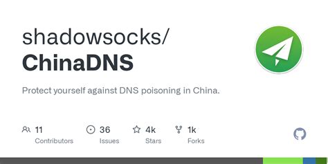 GitHub Shadowsocks ChinaDNS Protect Yourself Against DNS Poisoning In China