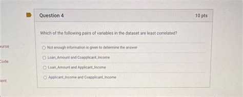 Solved Which Of The Following Pairs Of Variables In The
