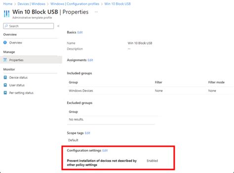 Blocking Usb Devices On Windows With An Intune Device Configuration