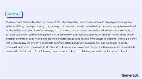⏩solved the hypercube architecture has rich connectivity short… numerade