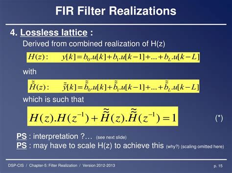 Ppt Dsp Cis Chapter 5 Filter Realization Powerpoint Presentation