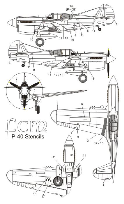 Curtiss P 40 M N K 1 14 G Av Brazilian Air Force 1947 1954 10 Schemes FCM 72023