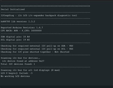 I2c Lcd Does Not Showing Text Displays Arduino Forum