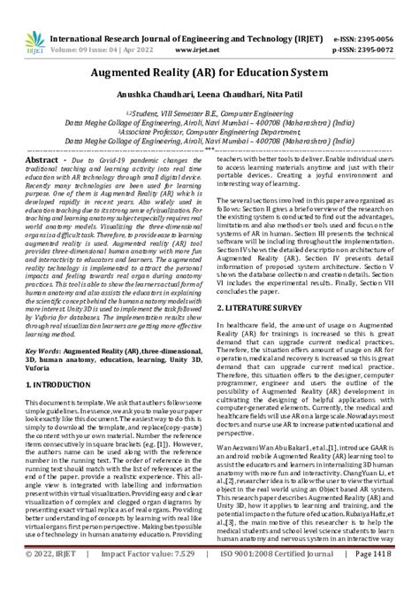 pdf augmented reality ar for education system