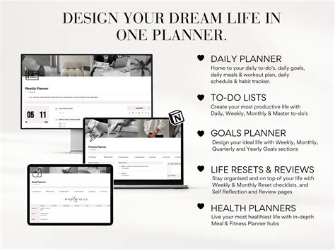 Notion Ultimate Life Planner Template That Girl Notion Planner Editable Aesthetic Notion
