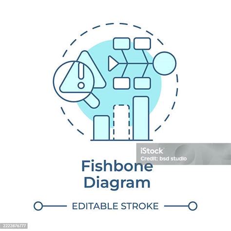 Fishbone Diagram Soft Blue Concept Icon Stock Illustration Download