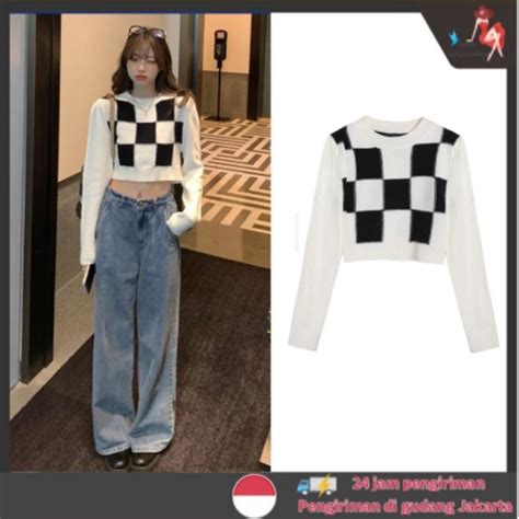 Jual Knit Crop Top Korea Style Shopee Indonesia