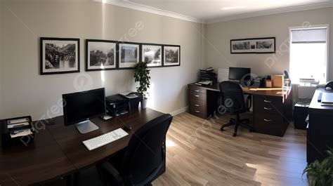 컴퓨터 책상이 있는 깨끗한 사무실 사진 사무실 배경 일러스트 및 사진 무료 다운로드 Pngtree