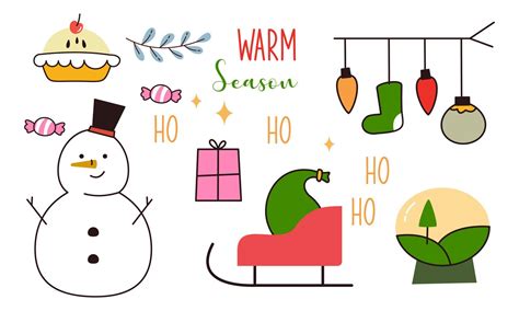 Collection Of Vintage Merry Christmas And Happy New Year Elements