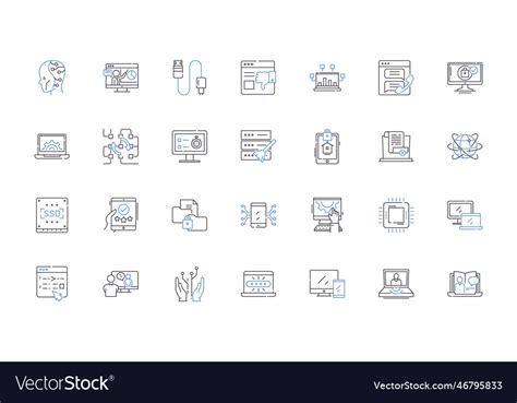 System Line Icons Collection Integration Vector Image