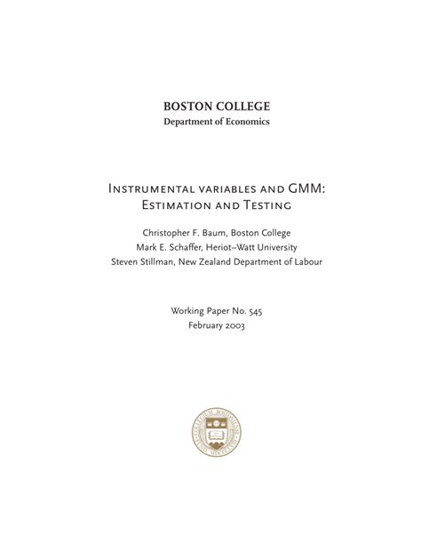 Pdf Instrumental Variables And Gmm Estimation And Testing