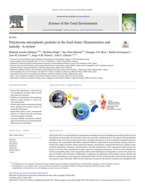 Pdf Polystyrene Microplastic Particles In The Food Chain