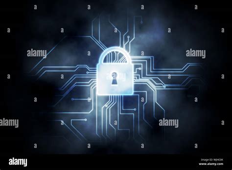 Circuit Board And Lock Graphic Stock Photo Alamy
