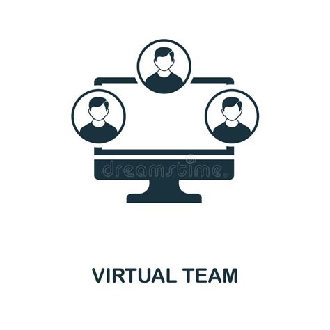 Virtual Team Icon Monochrome Style Icon Design From Project Management Icon Collection Ui