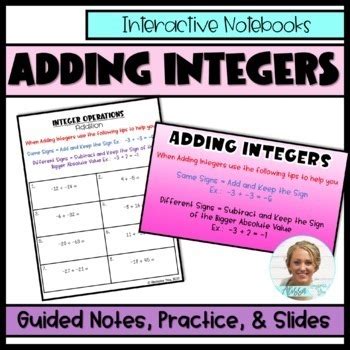 Adding Integers Guided Notes Teacher Slides By Hinzspire You TPT